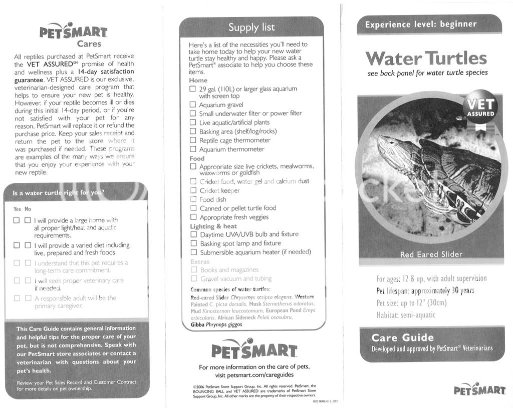 Redearslider.com :: View topic - Petsmarts caresheet, New???
